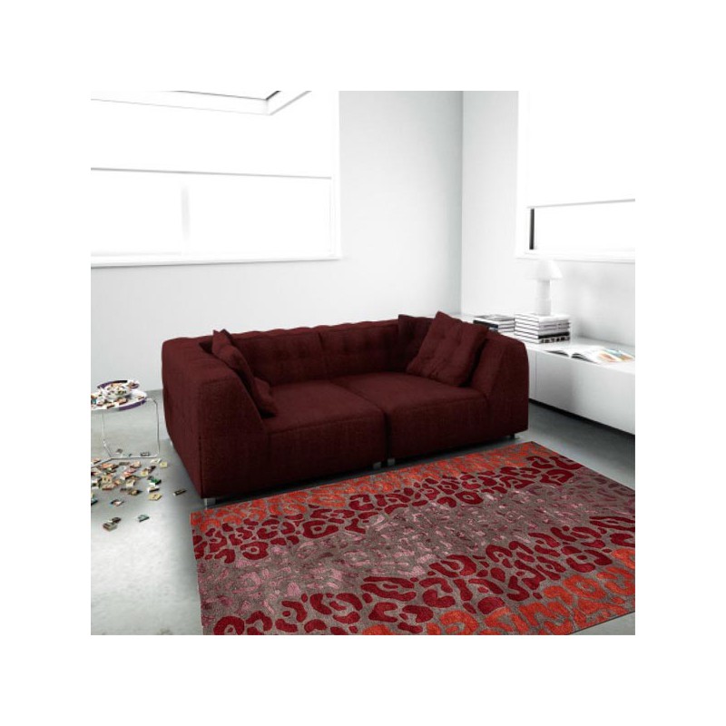 Tapis Rouge pas cher pour salon - Tapis Chic