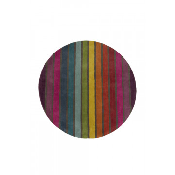 Tapis coloré Rond en pure Laine Multicolore Candy par Flair Rugs